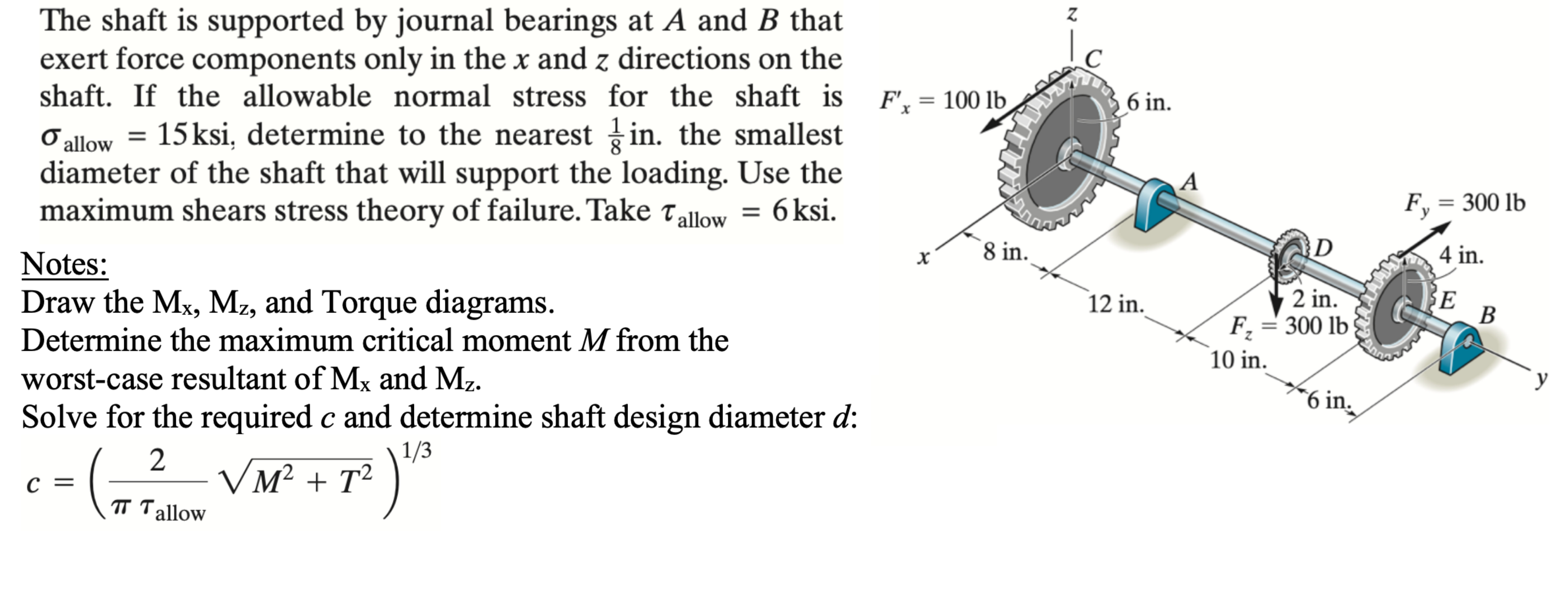 The shaft is supported by journal bearings at A and B | Chegg.com