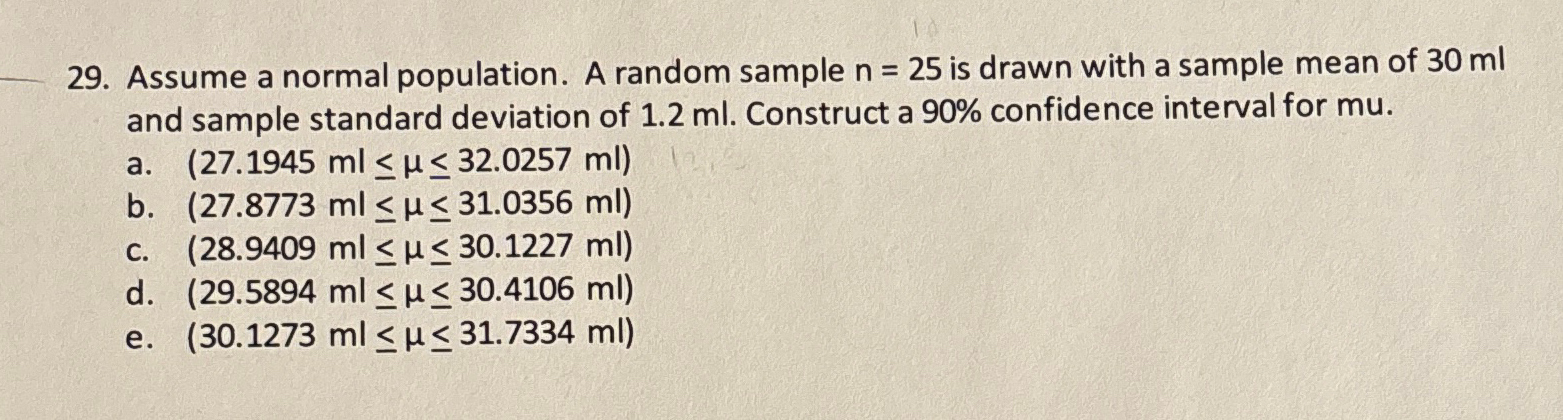 Solved Assume a normal population. A random sample n=25 is | Chegg.com Solved Assume a normal population. A random sample n=25 is | Chegg.com