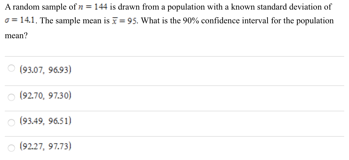 Solved A random sample of n=144 ﻿is drawn from a population | Chegg.com