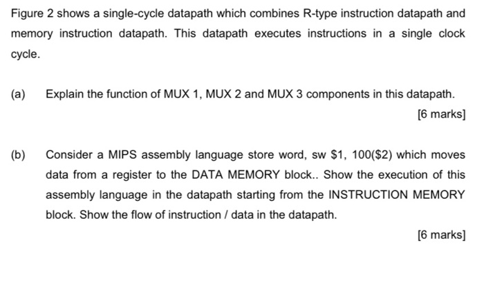Solved Figure 2 shows a single-cycle datapath which combines | Chegg.com
