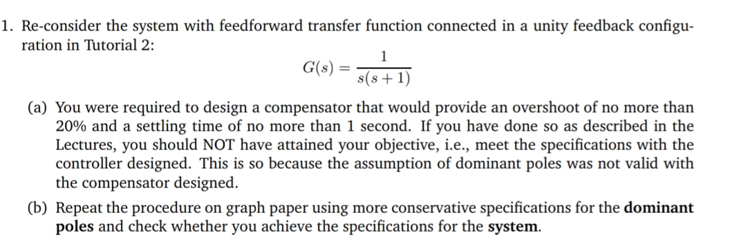 Solved Re-consider the system with feedforward transfer | Chegg.com