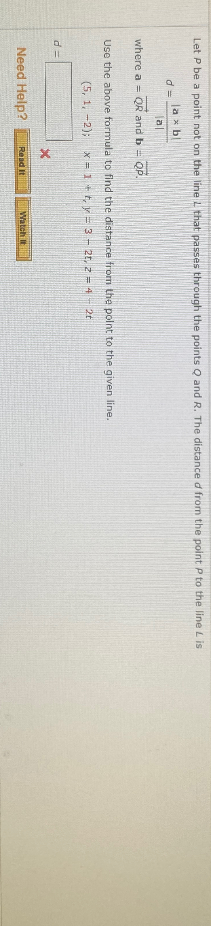 Solved Let P ﻿be a point not on the line L ﻿that passes | Chegg.com