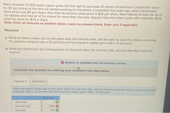 Solved Mark received 10 ISOs (each option gives him the | Chegg.com