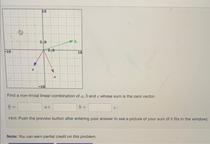 Solved Find a non-trivial linear combination of a,b and c | Chegg.com
