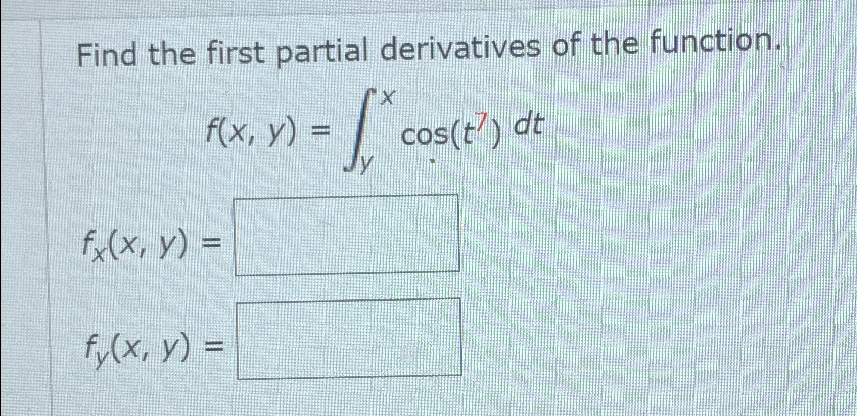 Solved Find the first partial derivatives of the | Chegg.com