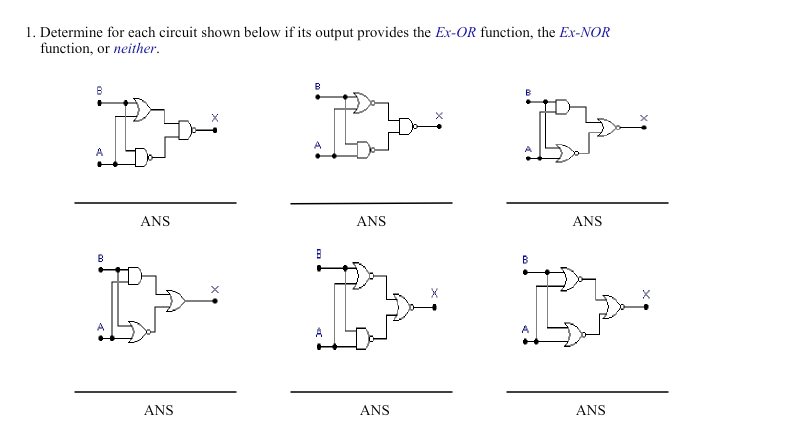 Solved Determine for each circuit shown below if its output | Chegg.com