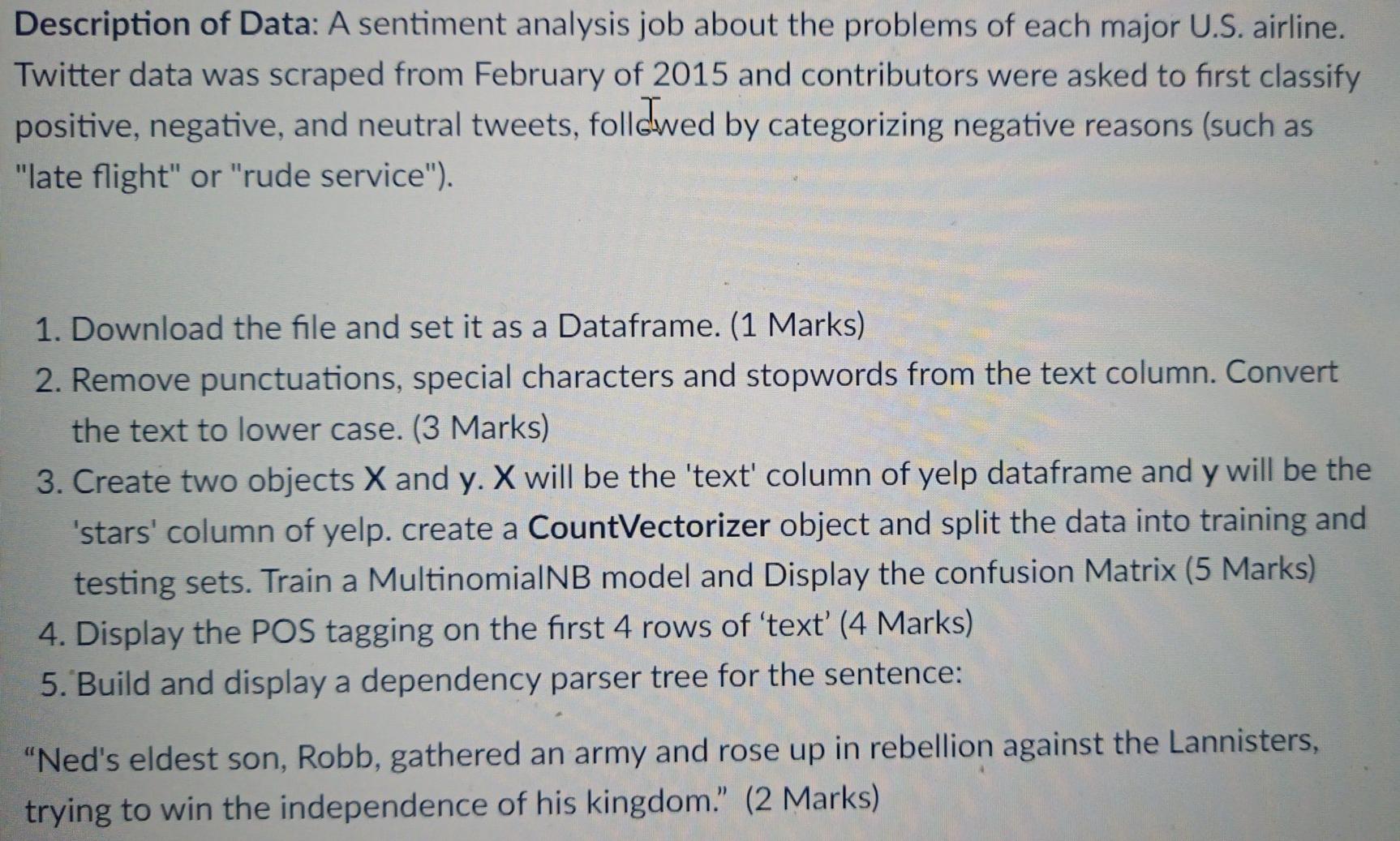 Solved Dataset is Twitter Airline Sentiment on kaggle | Chegg.com
