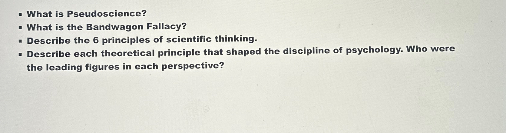 Solved What is Pseudoscience?What is the Bandwagon | Chegg.com