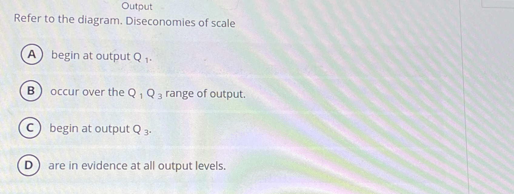 Solved OutputRefer to the diagram. Diseconomies of | Chegg.com