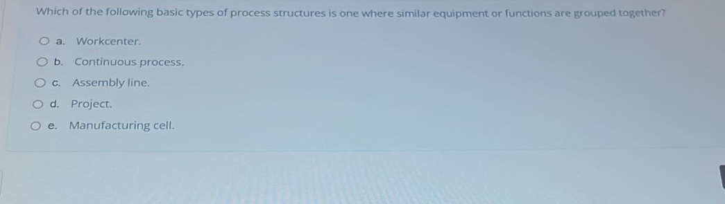 Solved Which of the following basic types of process | Chegg.com