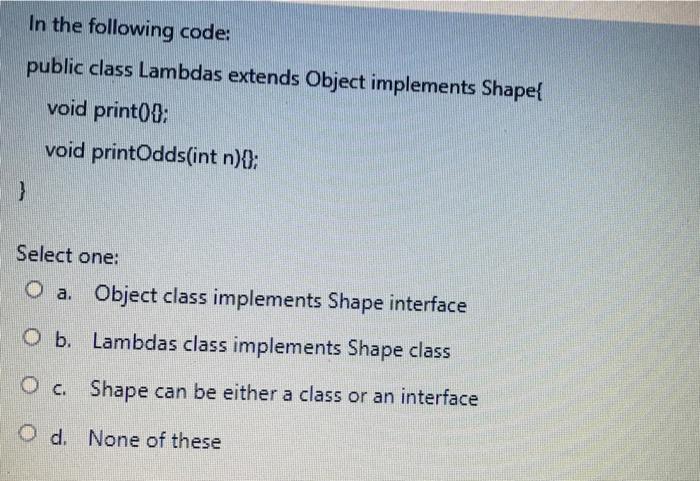 Solved In the following code: public class Lambdas extends | Chegg.com