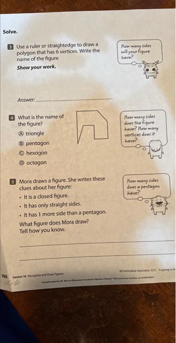 [Solved]: (1) Name the figure that matches each description