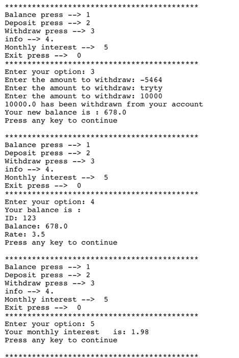 Solved Problem: write a program to simulate an ATM machine | Chegg.com