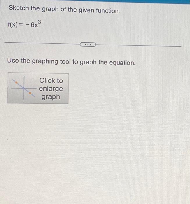Solved Sketch the graph of the given function. f(x)=−6x3 Use | Chegg.com