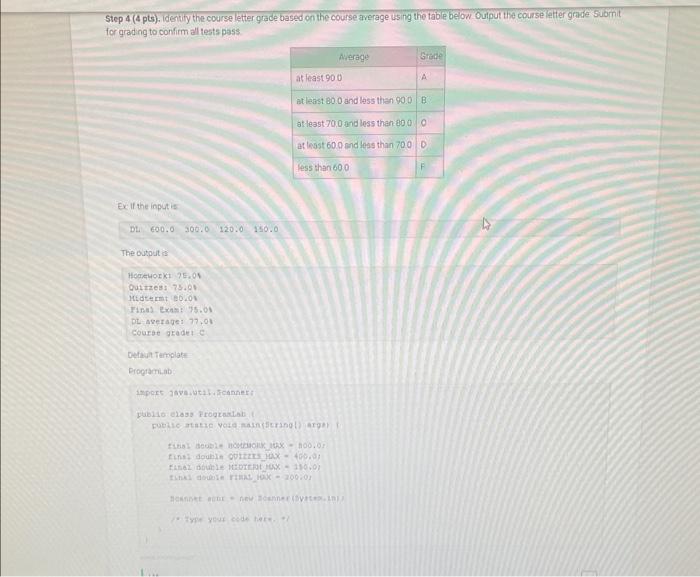61 Lab H Program Grade Calculator Program 