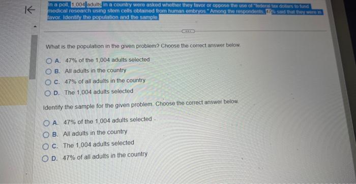 Solved Lavor. Identify the population and the sample. What | Chegg.com