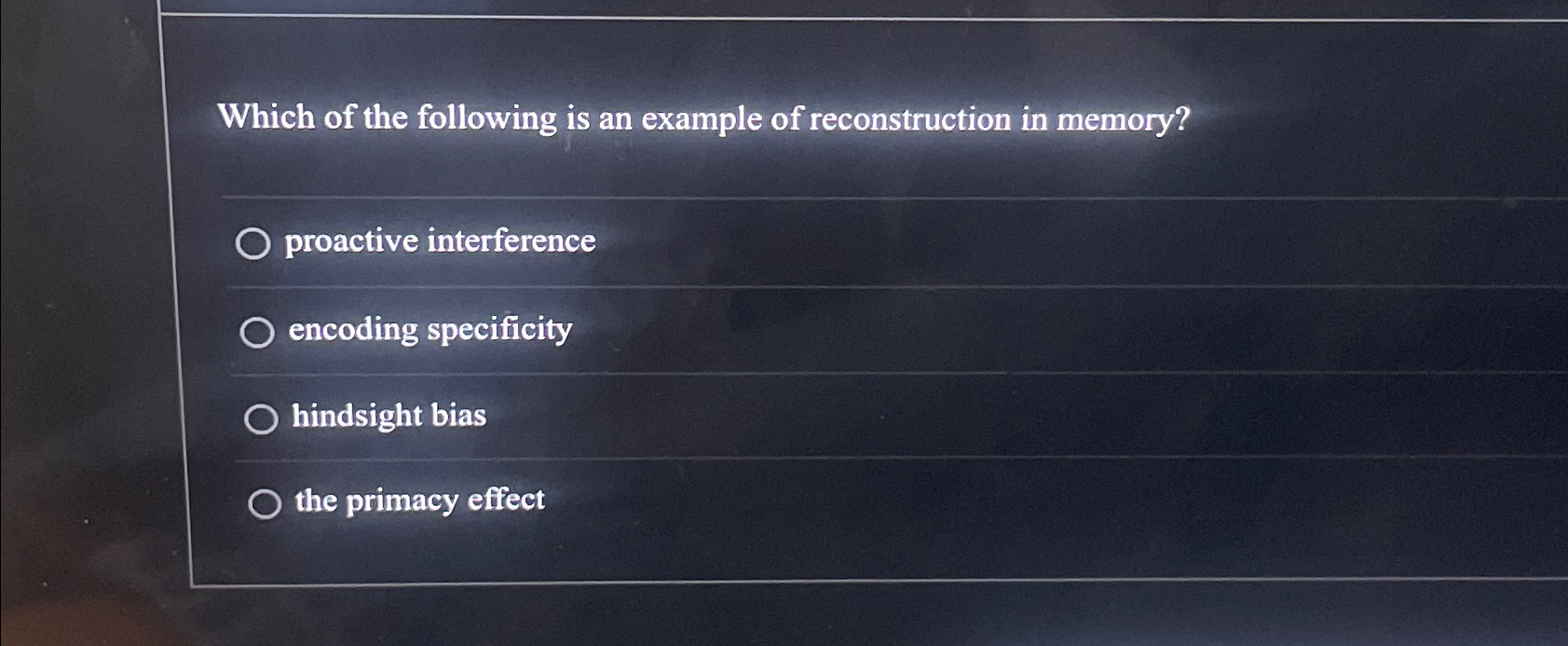 Solved Which of the following is an example of | Chegg.com