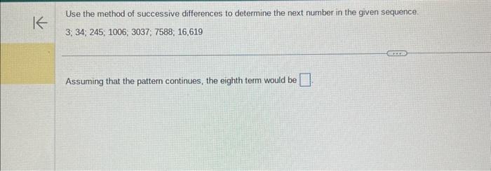 Solved Use the method of successive differences to determine | Chegg.com