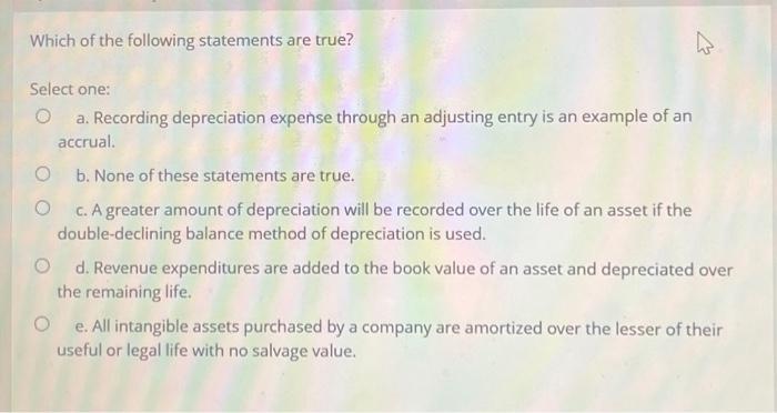 Solved Which of the following statements are true? Select | Chegg.com