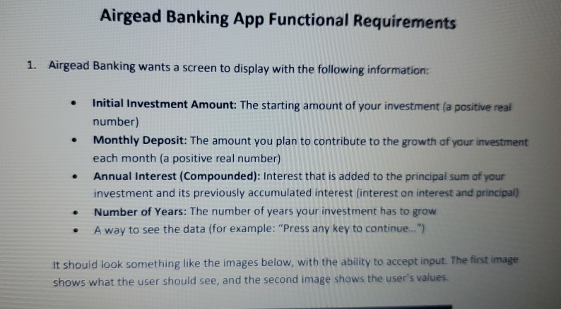 Solved C Directions Review The Airgead Banking App