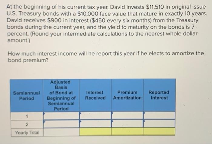 Solved At the beginning of his current tax year, David | Chegg.com