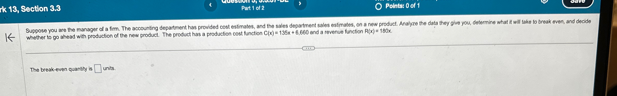 Solved 18 13, ﻿Section 3.3Part 1 ﻿of 2Points: 0 ﻿of 1whether | Chegg.com