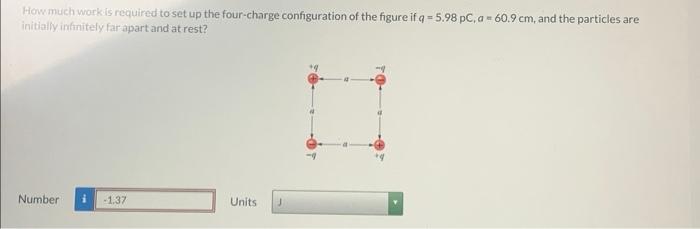 Solved How much work is required to set up the four-charge | Chegg.com