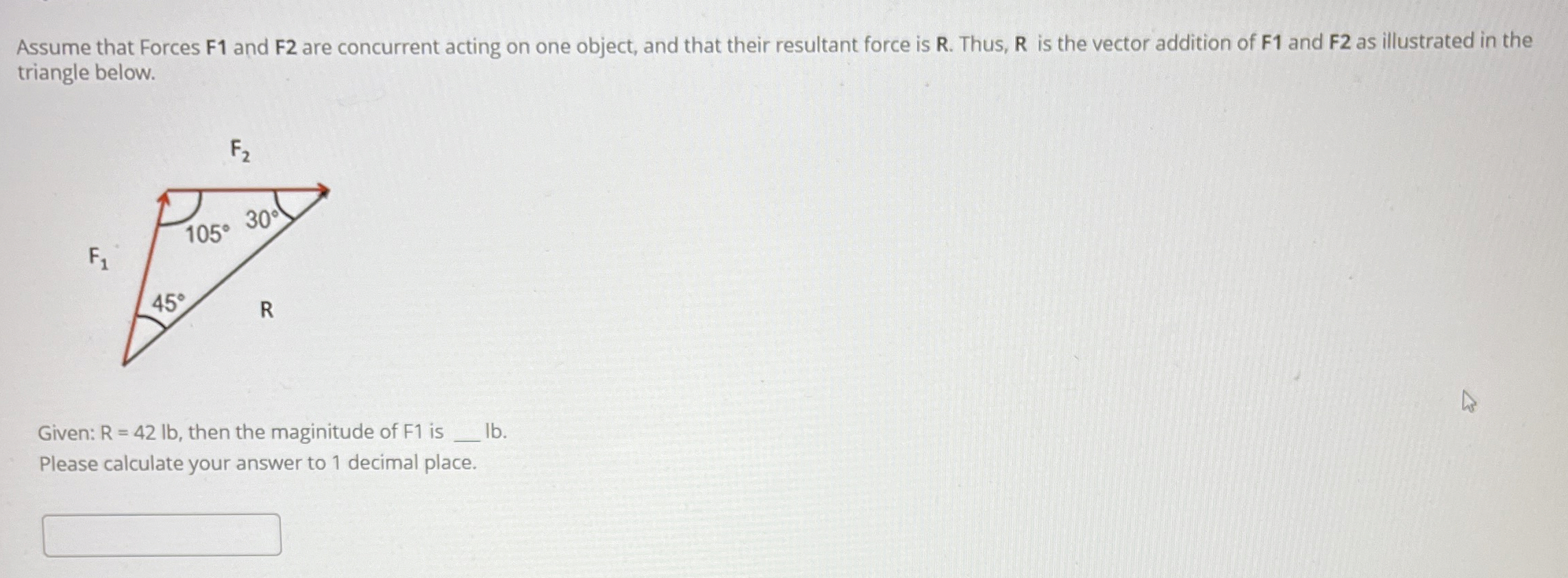 Solved Please respond asap Assume that Forces F1 ﻿and F2 | Chegg.com