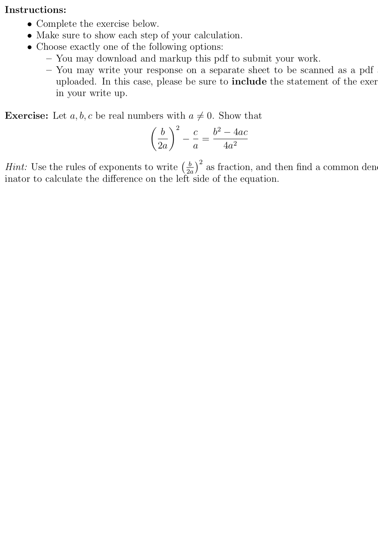 Solved Instructions:Complete the exercise below.Make sure to | Chegg.com