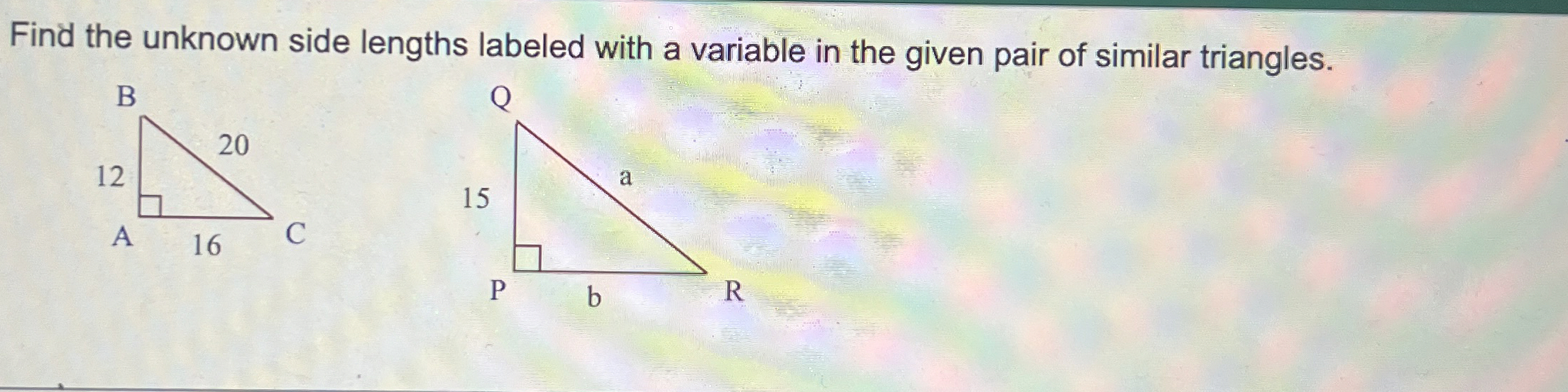 Solved Find the unknown side lengths labeled with a variable | Chegg.com