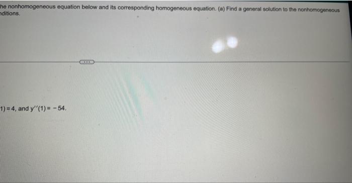 Solved A particular solution and a fundamental solution set | Chegg.com