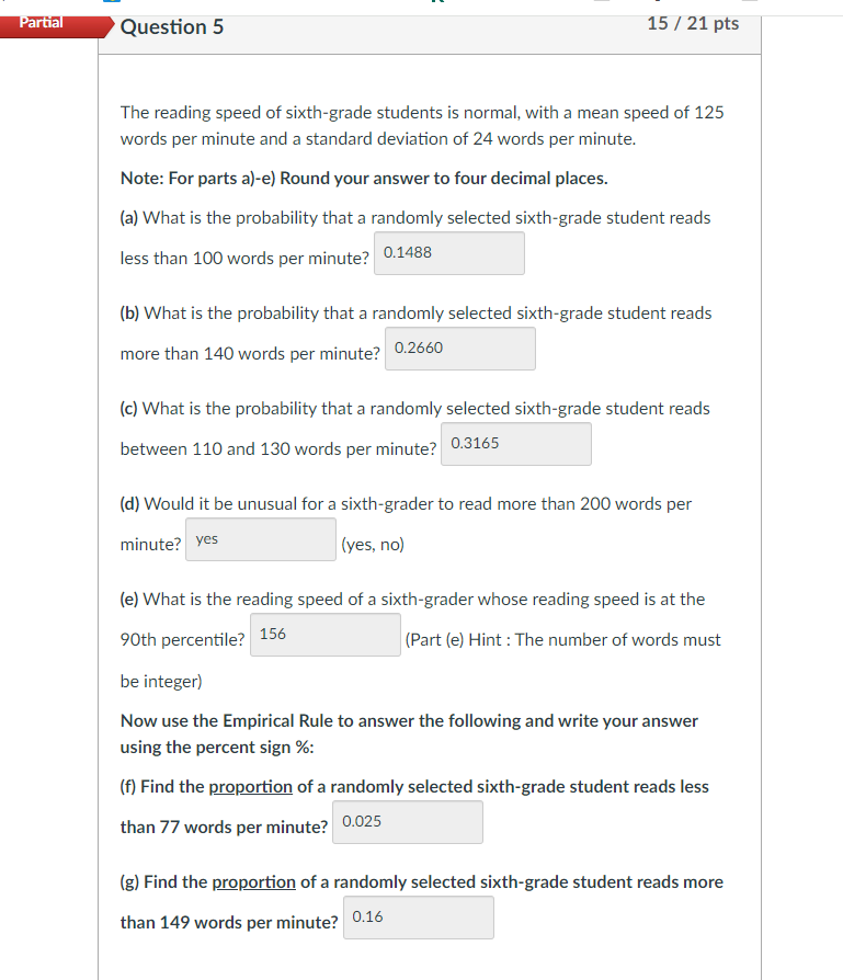 Solved The reading speed of sixth-grade students is normal, | Chegg.com