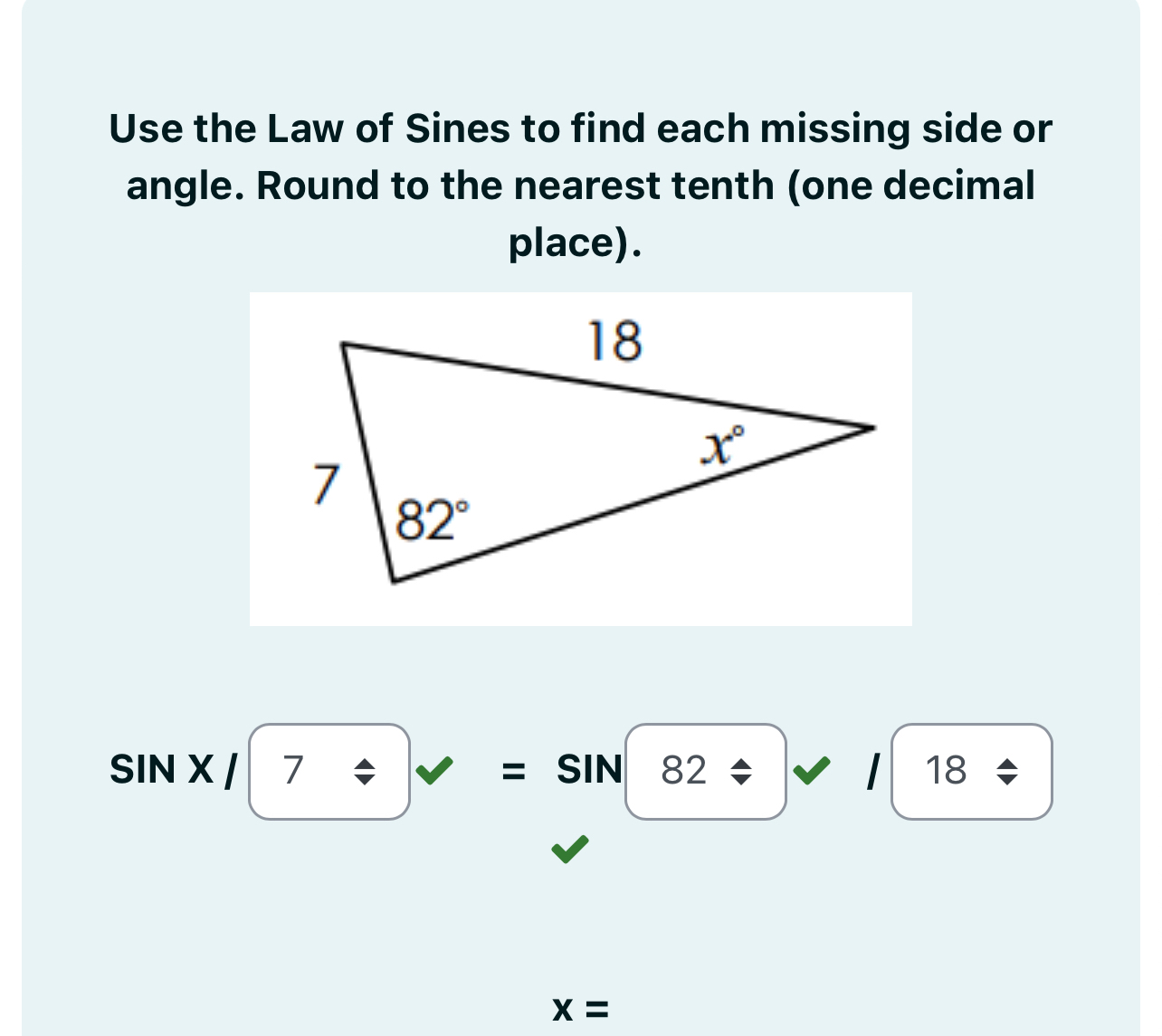 Solved Use the Law of Sines to find each missing side or | Chegg.com
