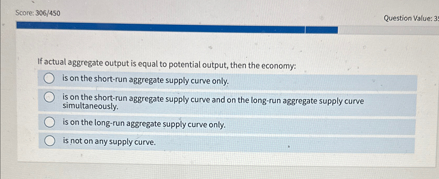Solved Score: 306450Question Value: 3If actual aggregate | Chegg.com
