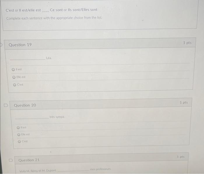 Solved C'est or Il est/elle est Ce sont or Ils sont/Elles | Chegg.com