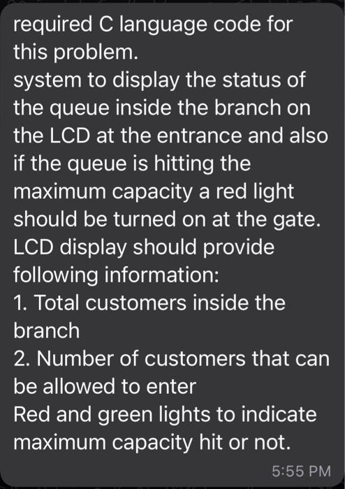 Solved required C language code for this problem. system to | Chegg.com