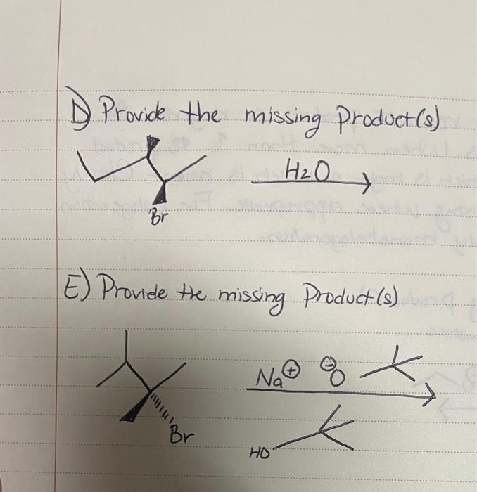 Solved 3) Provide the missing reactants, produts, or | Chegg.com