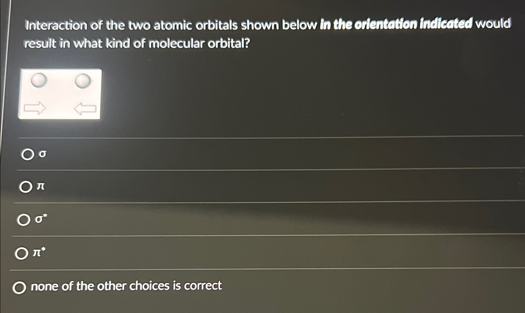 Solved Interaction Of The Two Atomic Orbitals Shown Below In