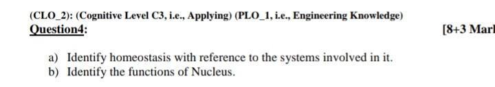 Solved (CLO_2): (Cognitive Level C3, i.e., Applying) (PLO_1, | Chegg.com