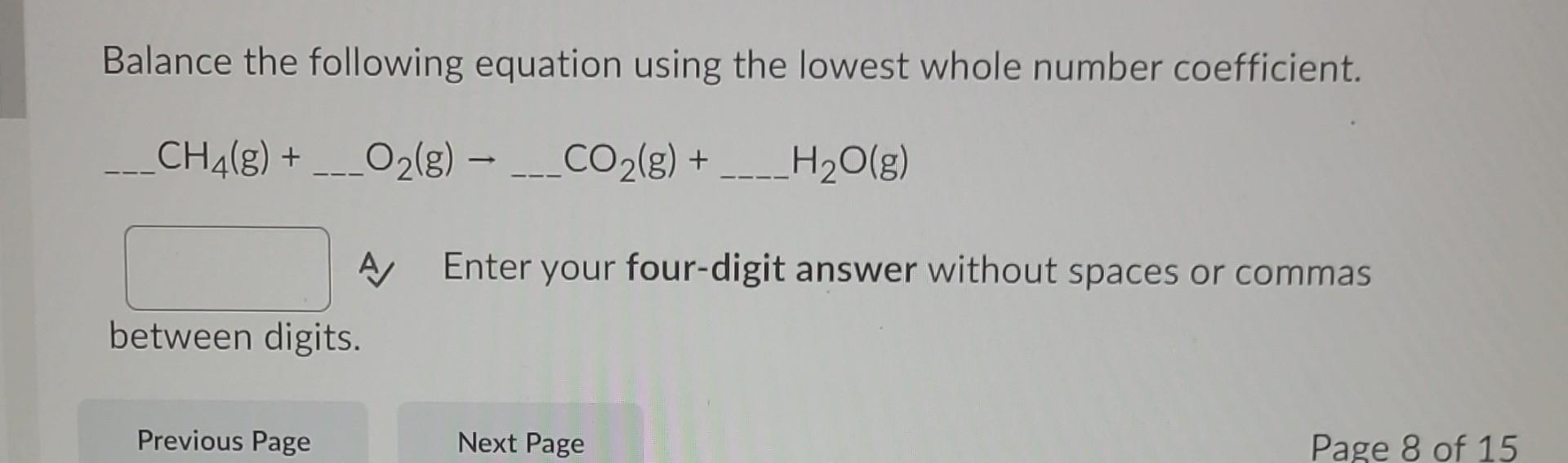 Solved Balance The Following Equation Using The Lowest Whole