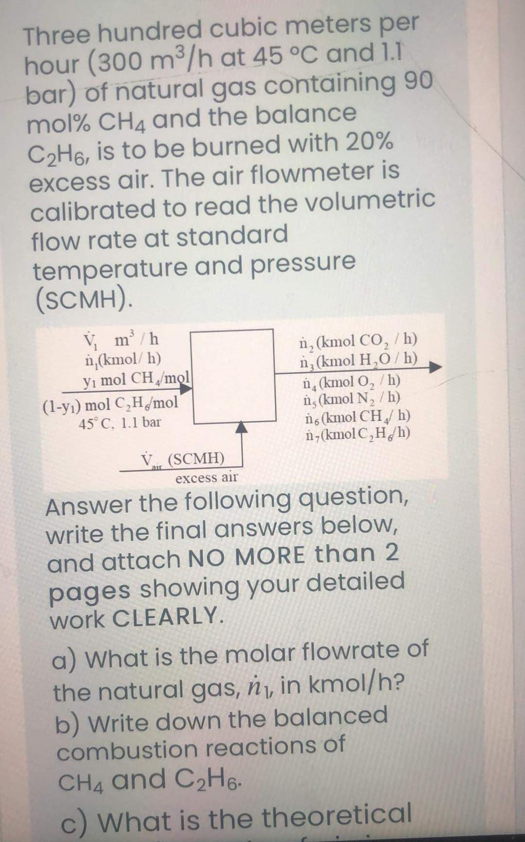 Solved Three hundred cubic meters per hour (300 m3/h at 45 | Chegg.com