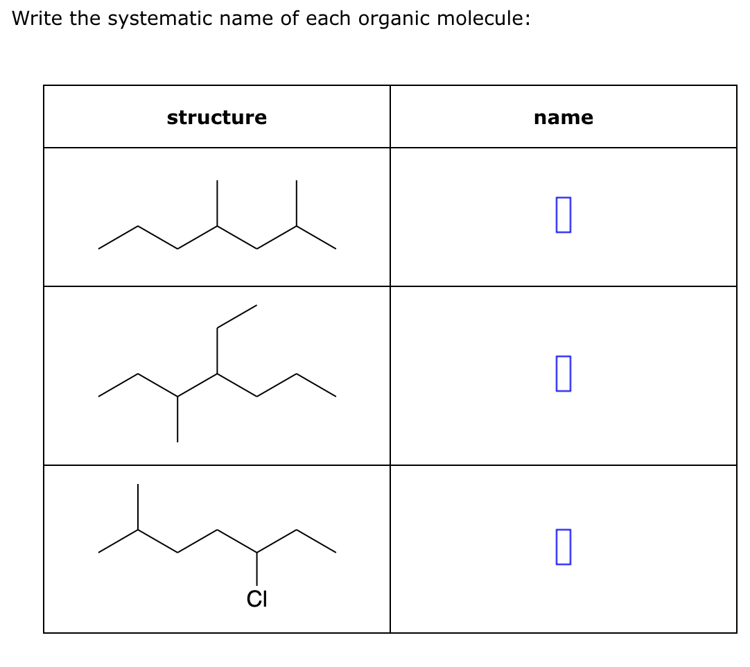 Solved Write The Systematic Iupac ﻿name For Each Of The