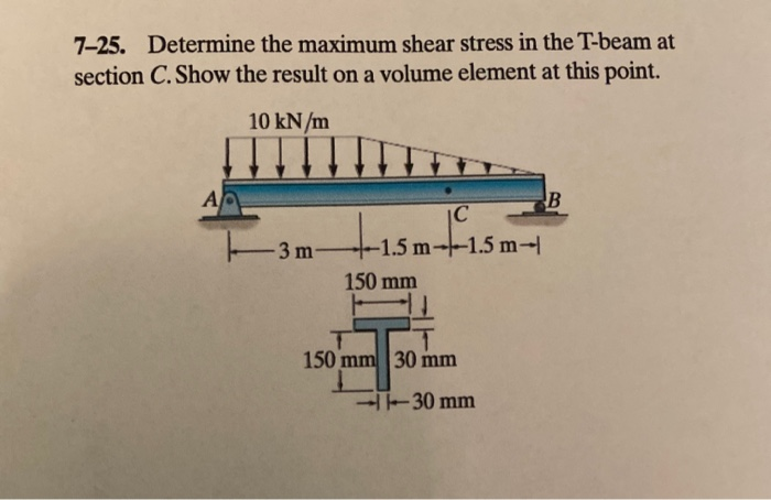Determine The Maximum Shear Stress In T Beam At Section C - The Best ...