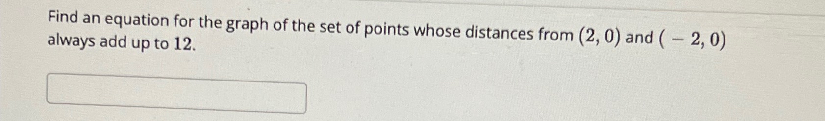 Solved Find an equation for the graph of the set of points | Chegg.com