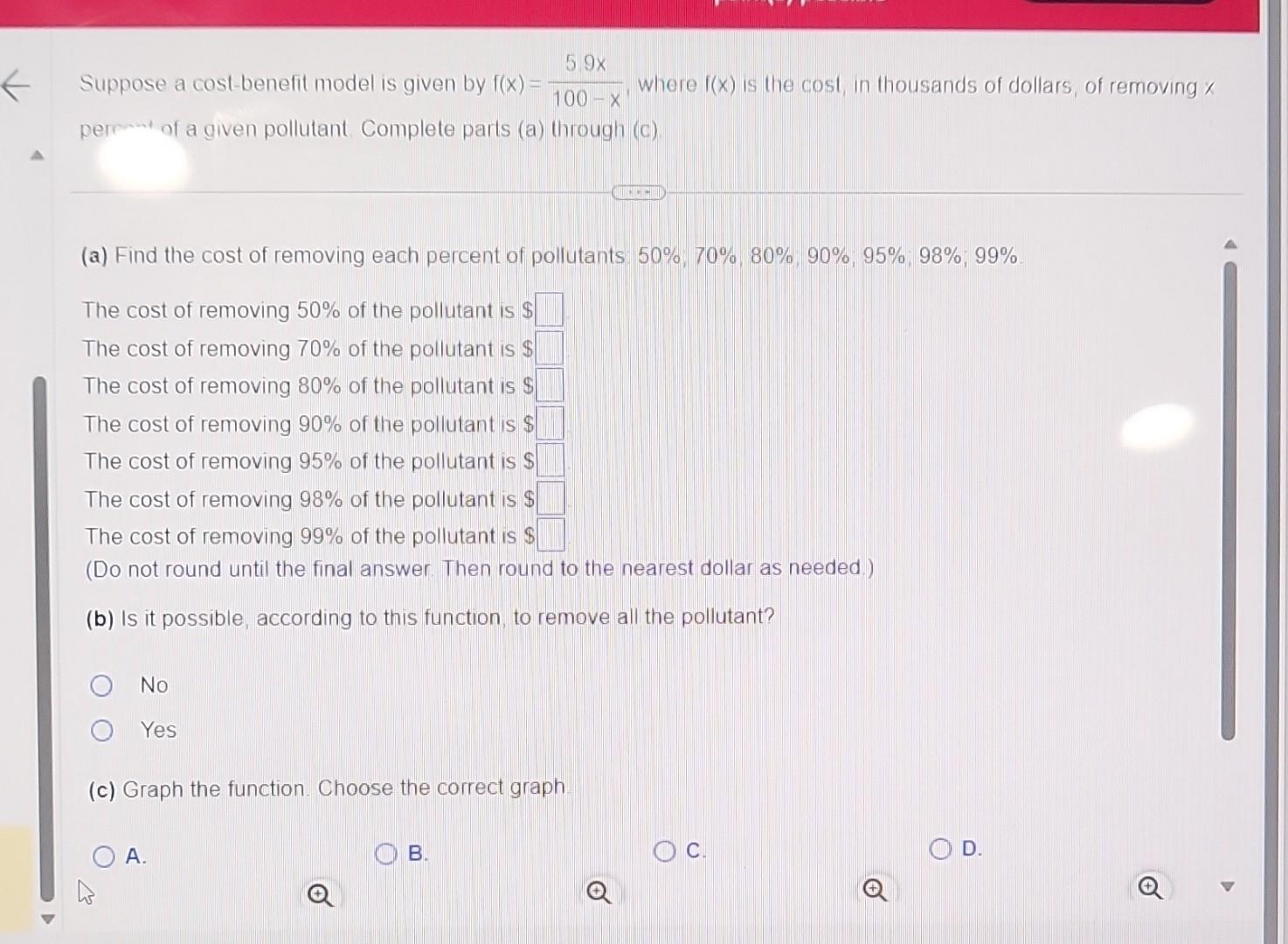 Solved Suppose a cost-benefit model is given by | Chegg.com