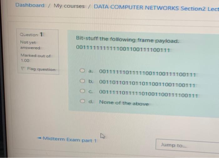 Solved Dashboard / My courses / DATA COMPUTER NETWORKS | Chegg.com
