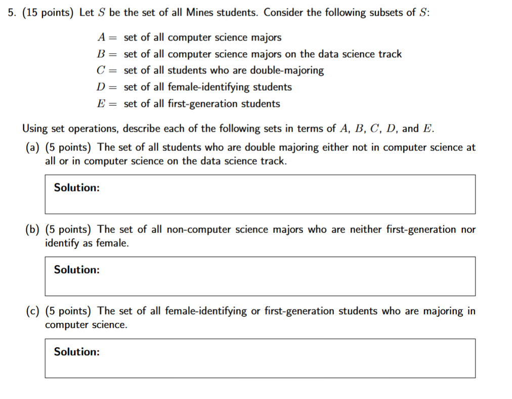 Solved 5. (15 ﻿points) ﻿Let \( ﻿S \) ﻿be the set of all | Chegg.com