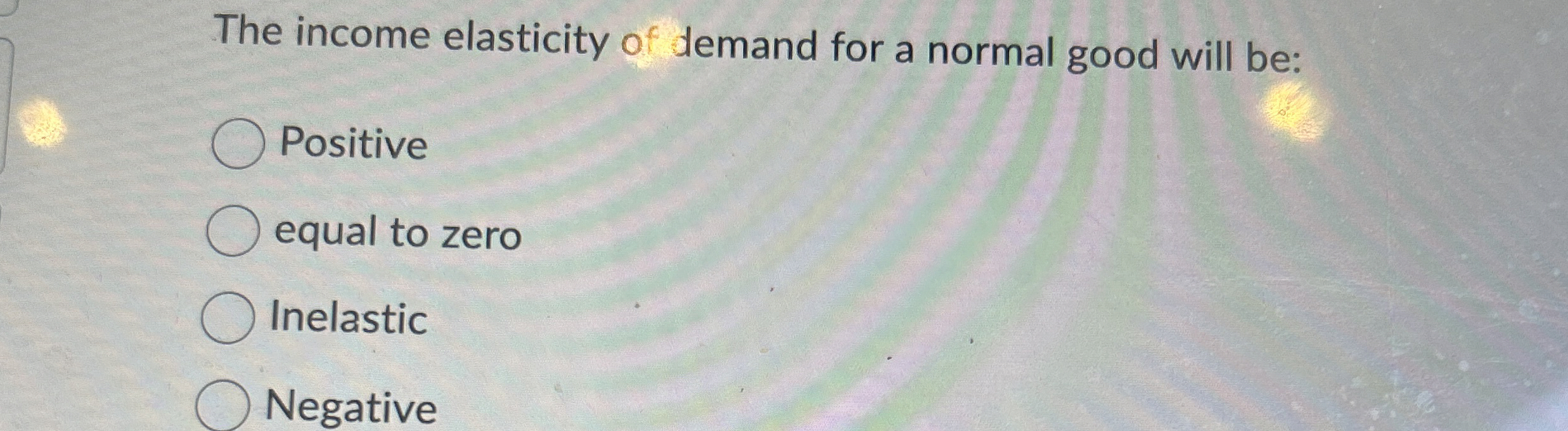 Solved The income elasticity of demand for a normal good | Chegg.com