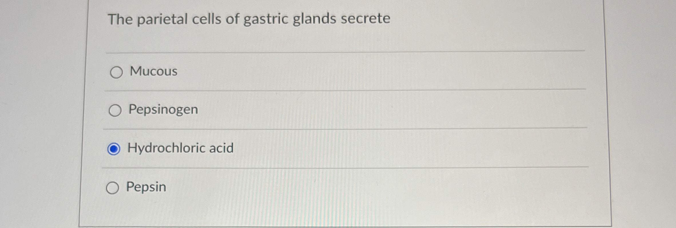 Solved The parietal cells of gastric glands | Chegg.com