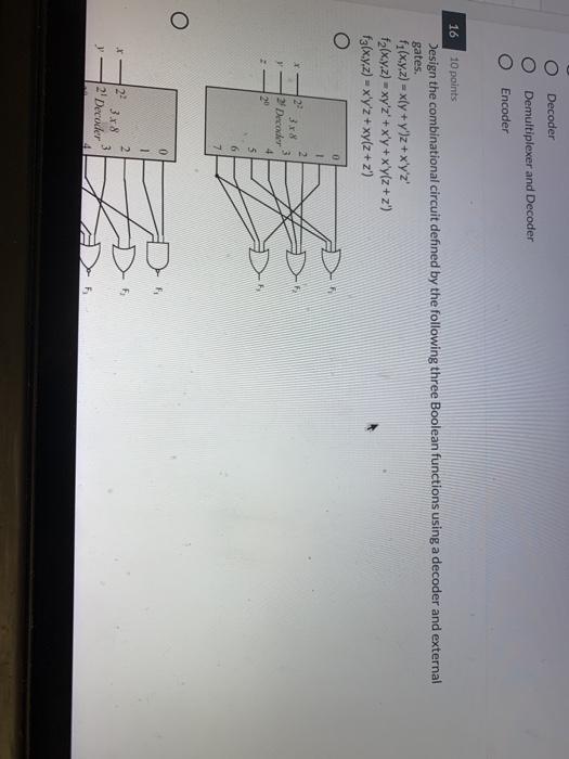 Solved Decoder Demultiplexer and Decoder Encoder 16 10 | Chegg.com